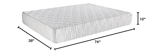 AC Pacific VISCOGEL Gel Infused Polyester Memory Foam Mattress Made in USA, Twin, White