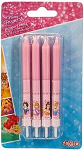 dekora - 346175 princesses set of 8 pink wax stick candles 8 x 8 x 12 cm