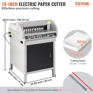 Vevor Electric Paper Cutter 450mm 17.7 Inch Paper Cutter Guillotine Numerical Control Automatic Digital : Office Products