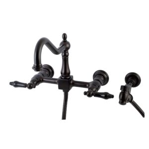 kingston brass ks1245pklbs duchess bridge kitchen faucet, 8-1/2" in spout reach, oil rubbed bronze