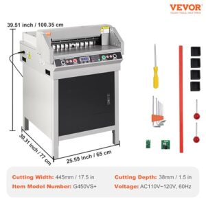 Vevor Electric Paper Cutter 450mm 17.7 Inch Paper Cutter Guillotine Numerical Control Automatic Digital : Office Products