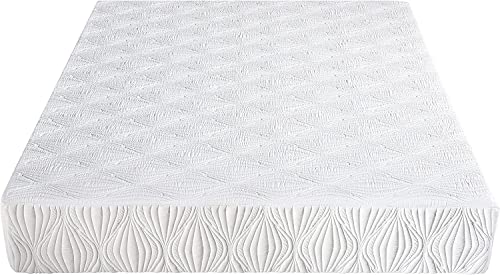 AC Pacific VISCOGEL Gel Infused Polyester Memory Foam Mattress Made in USA, Twin, White