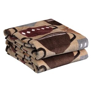 t-fal fiber reactive print kitchen towels: highly absorbent, super soft - 100% cotton, 16"x28" dish towels for cleaning & drying dishes, pans, glassware, or countertops, 2-pack, coffee