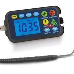 Cattle Rectal Thermometer with 4” Angled Probe. Fast, Accurate Veterinary Thermometer for Dairy and Feedlot. AG-Medix AG-102 Thermometer with large LED and Arm Holster for easy one-hand operation.