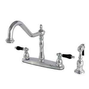 kingston brass kb1751pklbs duchess 8 inch centerset kitchen faucet with brass sprayer, 8-5/8 inch in spout reach, chrome