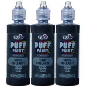 tulip puff paint slick black 3 pack, 4 fl oz (pack of 3)