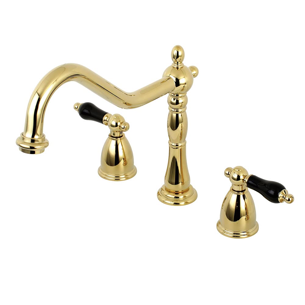 Kingston Brass KB1792PKLLS Duchess 8 inch To 16 inch Widespread Kitchen Faucet Less Sprayer, 8-1/4 inch In Spout Reach, Polished Brass