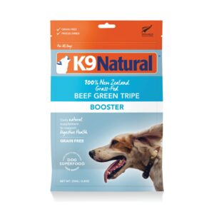 k9 natural - grain free freeze dried dog food supplement booster - beef green tripe, 8oz