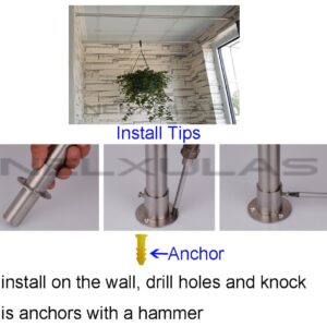 NELXULAS Stainless Steel Closet Rod Flange Holder for Pipe (AD2)