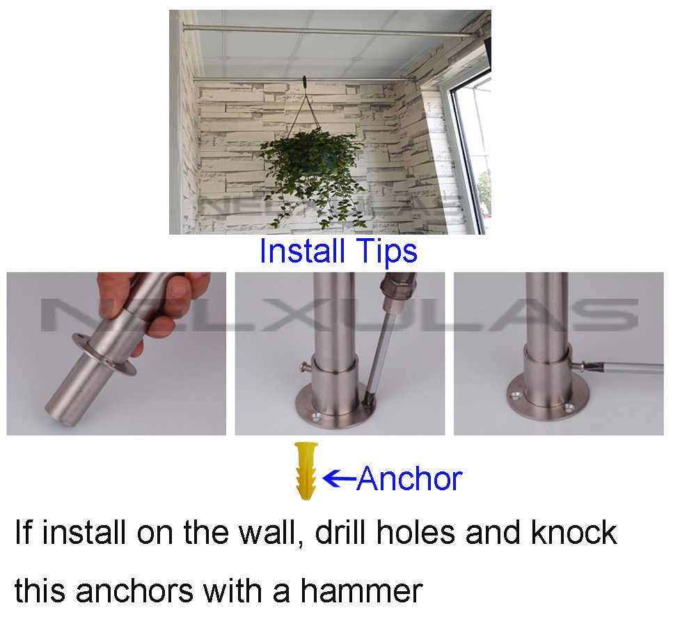 NELXULAS Stainless Steel Closet Rod Flange Holder for Pipe (AD2)