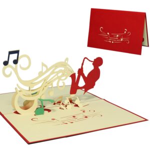 lin pop up birthday cards voucher cards music concert saxophone