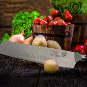 Dalstrong Kiritsuke Chef Knife - 8.5 inch - Shogun Series Elite - Damascus - Japanese AUS-10V Super Steel Kitchen Knife - Premium Black G10 Handle - Razor Sharp Knife - Chef's Knife - w/Sheath