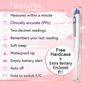 Basal Body Thermometer - Ovulation Predictor - BBT for Fertility Tracking - Works with Every Ovulation APP - Accurate and Highly Sensitive - for Natural Family Planning - BBT-113Ai by iProven