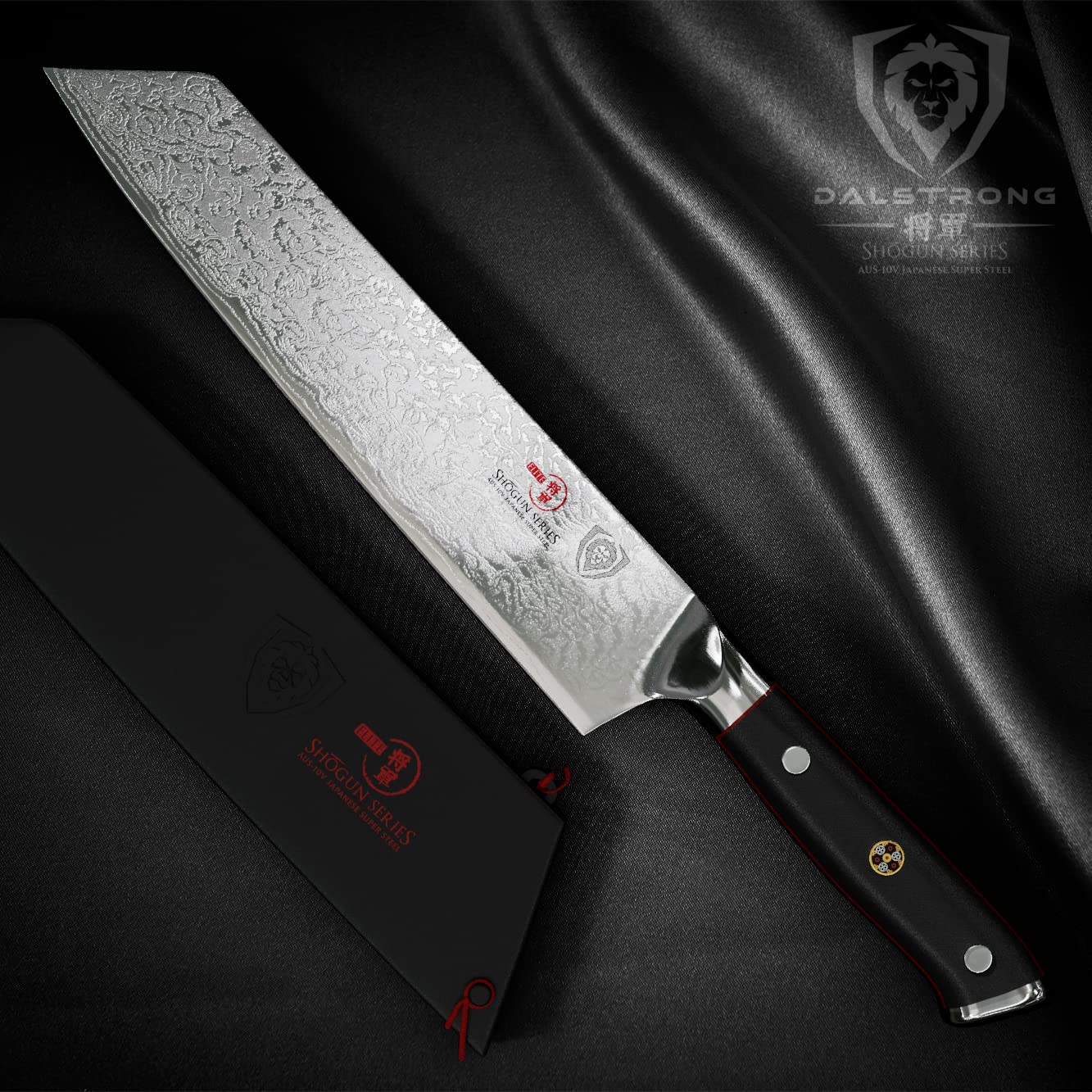 Dalstrong Kiritsuke Chef Knife - 8.5 inch - Shogun Series Elite - Damascus - Japanese AUS-10V Super Steel Kitchen Knife - Premium Black G10 Handle - Razor Sharp Knife - Chef's Knife - w/Sheath