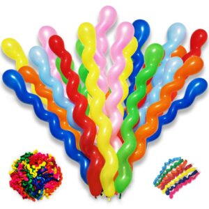 elecrainbow 100 count 42 inches thickened assorted spiral balloons,long colorful balloons for birthday wedding anniversary graduation party decorations