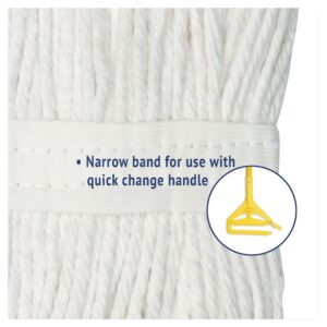 Boardwalk Cut-End Wet Mop Head, Cotton, #16, White, 12/Carton