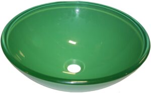 above counter glass vessel basin - green