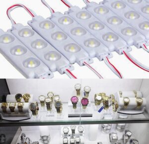 store showcase led lights 60 leds 12v 40lm/chip waterproof white light with project lens for store led project decorative light fixtures