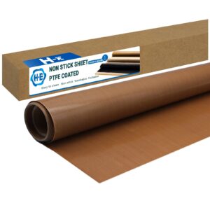 39" x 5 yard ptfe fiberglass fabric sheet roll ptfe-coated fabrics sheet roll sublimation heat resistant ptfe rolls for heat press transfer, 5mil thickness