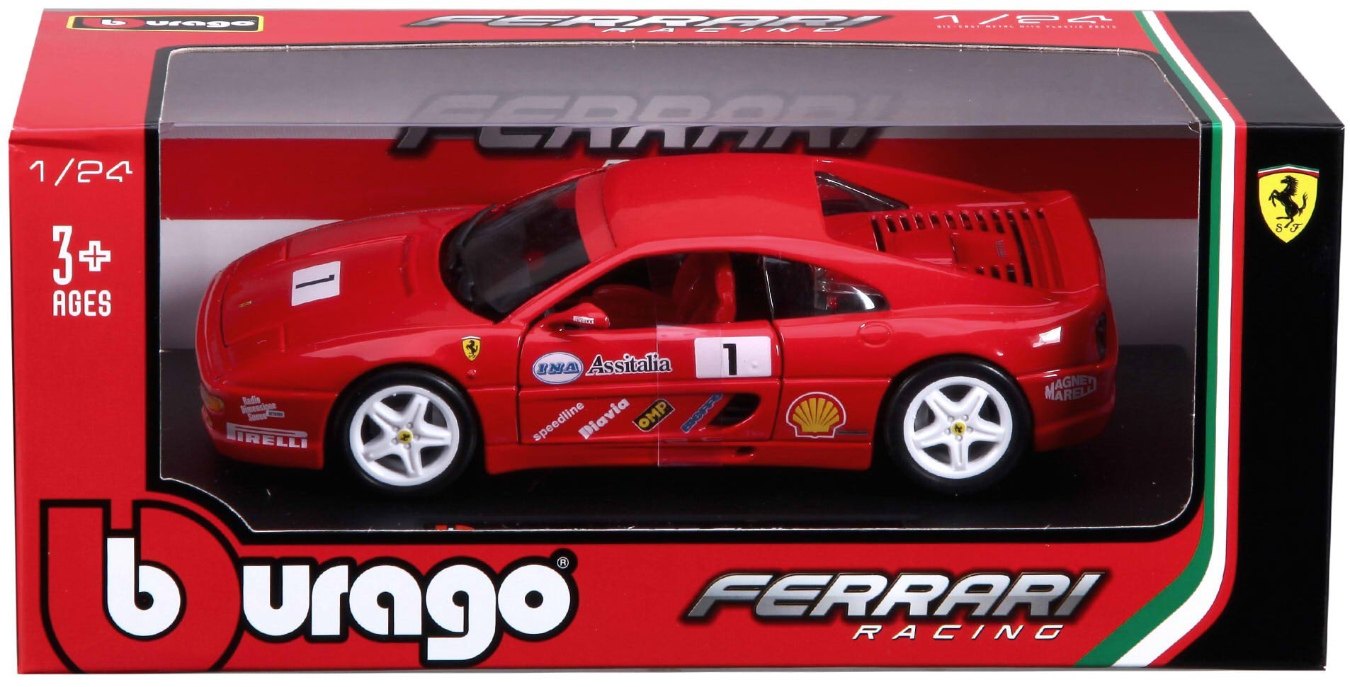 Bburago 18-26306 1/24 Scale - Ferrari F355 Challenge, Red