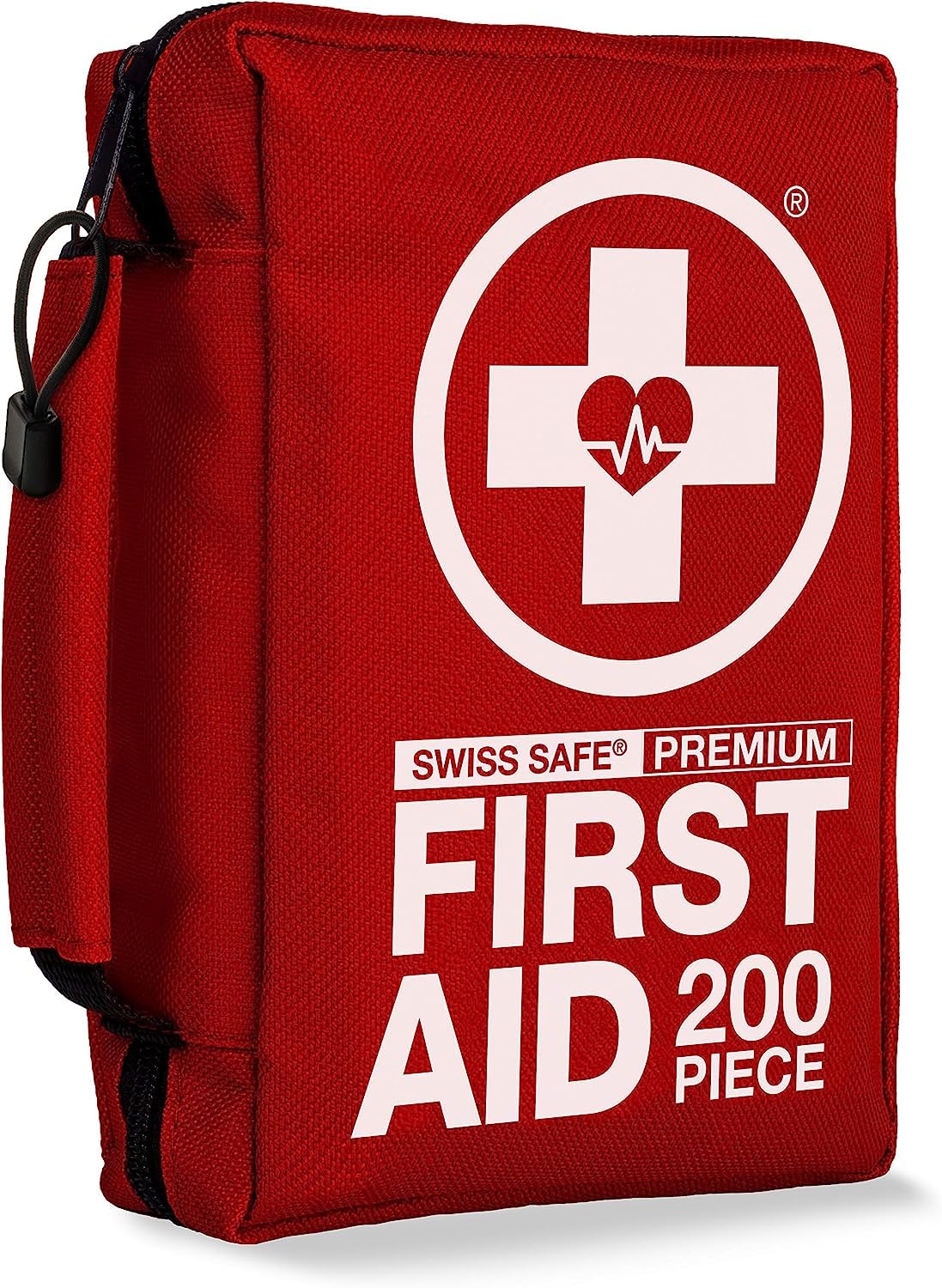 Swiss Safe 2-in-1 First Aid Kit for Car, Travel & Home, Businesses - Bonus Mini Kit for Medical Emergency Aid, Survival, Camping - FSA & HSA Eligible - 200 Pcs, Medium FAK