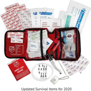 Swiss Safe 2-in-1 First Aid Kit for Car, Travel & Home, Businesses - Bonus Mini Kit for Medical Emergency Aid, Survival, Camping - FSA & HSA Eligible - 200 Pcs, Medium FAK