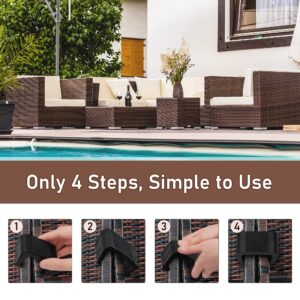 Outsunny Furniture Clips, Outdoor Sectional Couch Connectors, Wicker Furniture/Chair Clamps for a Module Patio Sofa, Set of 10