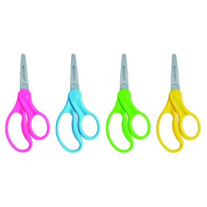 Westcott Scissors For Kids, 5’’ Pointed Safety Scissors, Assorted, 6 Pack (16455)