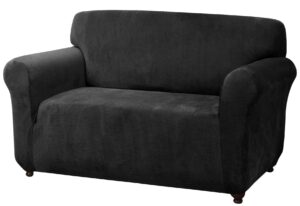 madison kathy ireland day break loveseat slipcover, black