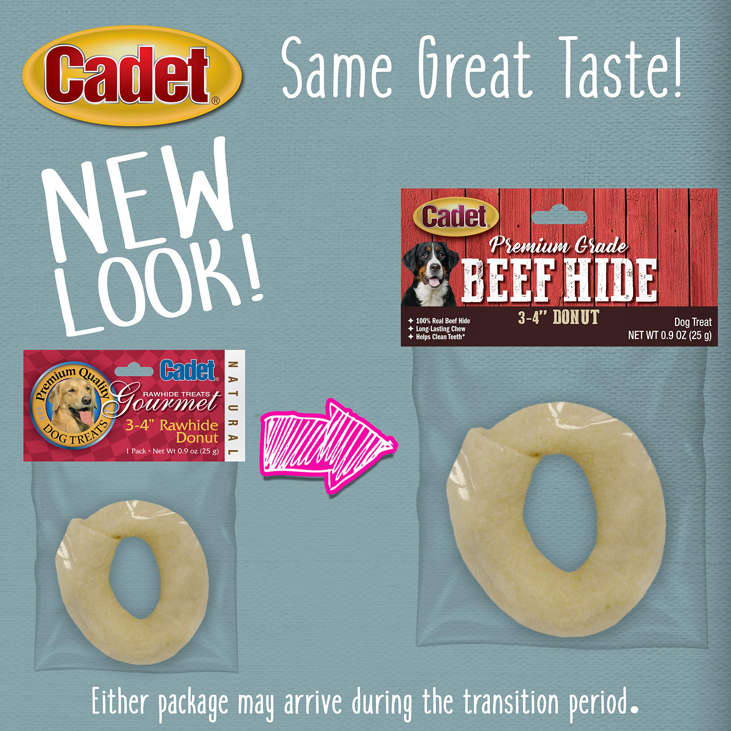 Cadet Premium Grade Beef Hide Donut for Dogs Donut Original 4"