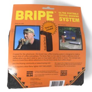 Bripe Coffee Brew Pipe Kit, Portable Espresso or Tea Maker for Traveling, Torch Lighter Included