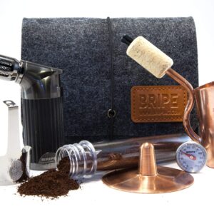 Bripe Coffee Brew Pipe Kit, Portable Espresso or Tea Maker for Traveling, Torch Lighter Included