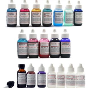 ALDON Innovating Science Complete Microscope Slide Stains Kit - 19 Chemicals in 30mL Dropper Bottles - Includes Vital Stains (7), Bacteria Stains (5), Gram Stains (7) & Instruction Manual