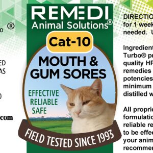 Homeopath Ellen's Turbo Cat-10 Mouth and Gum Sores by Remedi Animal Solutions ®