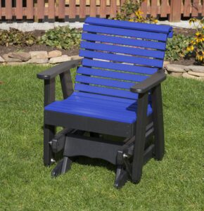 ecommersify inc blue-poly lumber roll back 2 feet glider everlasting - made in usa - amish crafted