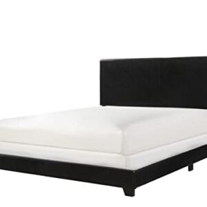 Crown Mark Erin Upholstered Panel Bed in Black, Full