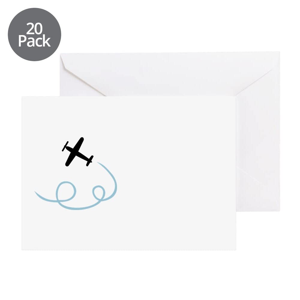 CafePress Plane Aviation Greeting Card (20-pack), Note Card with Blank Inside, Birthday Card Matte