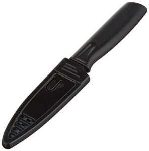 mercer culinary non-stick paring knife with abs sheath, 4 inch, black, 1 pack