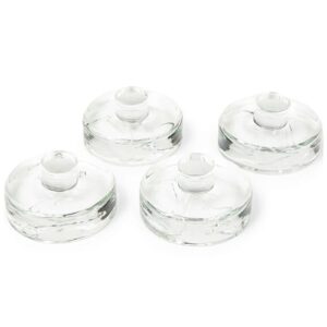 nourished essentials - set of 4 heavy glass fermentation weights lids - grooved handles - canning supplies - for pickling & canning - fits wide mouth mason jars