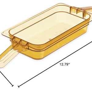 Carlisle FoodService Products 30860HH13 StorPlus High Heat Food Pan With 2 Handles, 2.5" Deep, Third Size, Amber, 1/3 Size (Pack of 6)