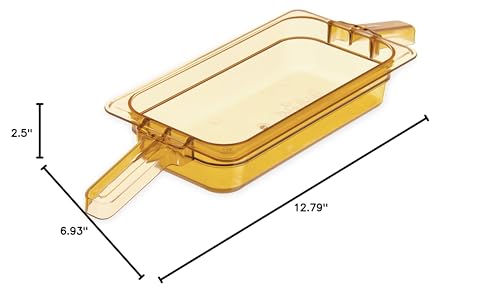 Carlisle FoodService Products 30860HH13 StorPlus High Heat Food Pan With 2 Handles, 2.5" Deep, Third Size, Amber, 1/3 Size (Pack of 6)