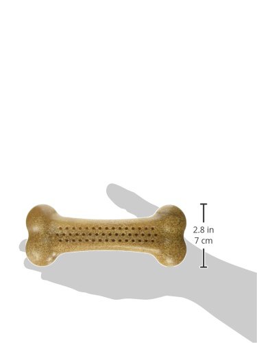 Pet Qwerks Flavorit Wood BarkBone - Fillable Dog Bone for Moderate Chewers - Mint Flavor - 6.75"