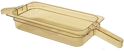 Carlisle FoodService Products 30860HH13 StorPlus High Heat Food Pan With 2 Handles, 2.5" Deep, Third Size, Amber, 1/3 Size (Pack of 6)