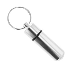 lds oil vial keychain – aluminum anointing oil container with rubber seal – small essential oil holder for elders or sons (1 pack, silver)