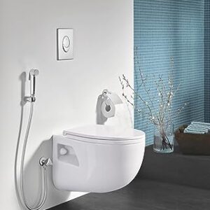 GROHE Vitalio Trigger Spray 30 - Wall Holder Set with Trigger Control Hand Shower (Hand Shower 36mm, TwistFree Shower Hose 1.25m, Wall Shower Holder 40mm), High Pressure Min. 1.0 Bar, Chrome, 26175001