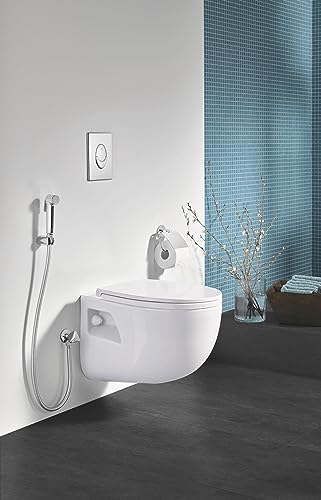 GROHE Vitalio Trigger Spray 30 - Wall Holder Set with Trigger Control Hand Shower (Hand Shower 36mm, TwistFree Shower Hose 1.25m, Wall Shower Holder 40mm), High Pressure Min. 1.0 Bar, Chrome, 26175001