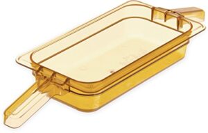 carlisle foodservice products 30860hh13 storplus high heat food pan with 2 handles, 2.5" deep, third size, amber, 1/3 size (pack of 6)