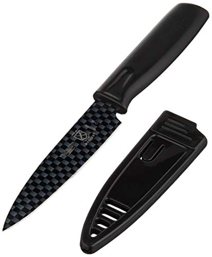 Mercer Culinary Non-Stick Paring Knife with ABS Sheath, 4 Inch, Black, 1 Pack