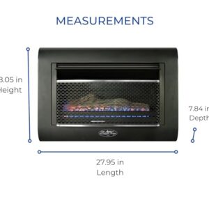 Duluth Forge Ventless Linear Wall Gas Fireplace - 26,000 BTU, T-STAT, Model DF300L