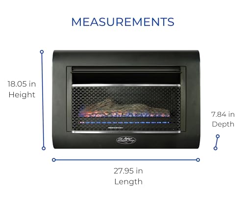 Duluth Forge Ventless Linear Wall Gas Fireplace - 26,000 BTU, T-STAT, Model DF300L